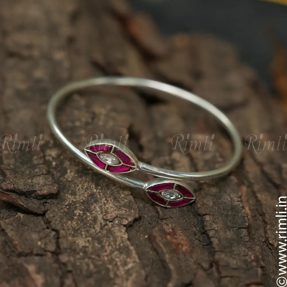 Devanshi Silver Bangle - Red