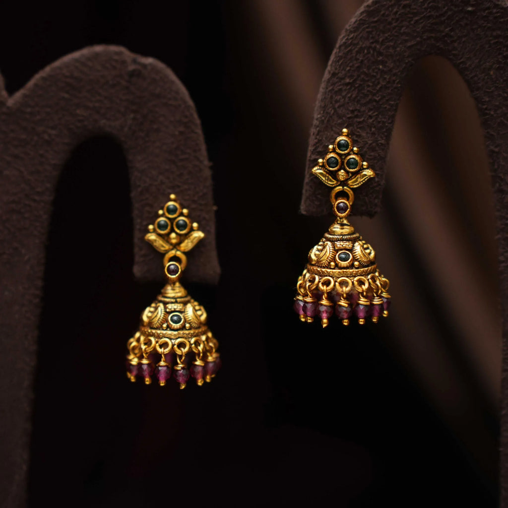 Dhanvika Silver Jhumka Earrings