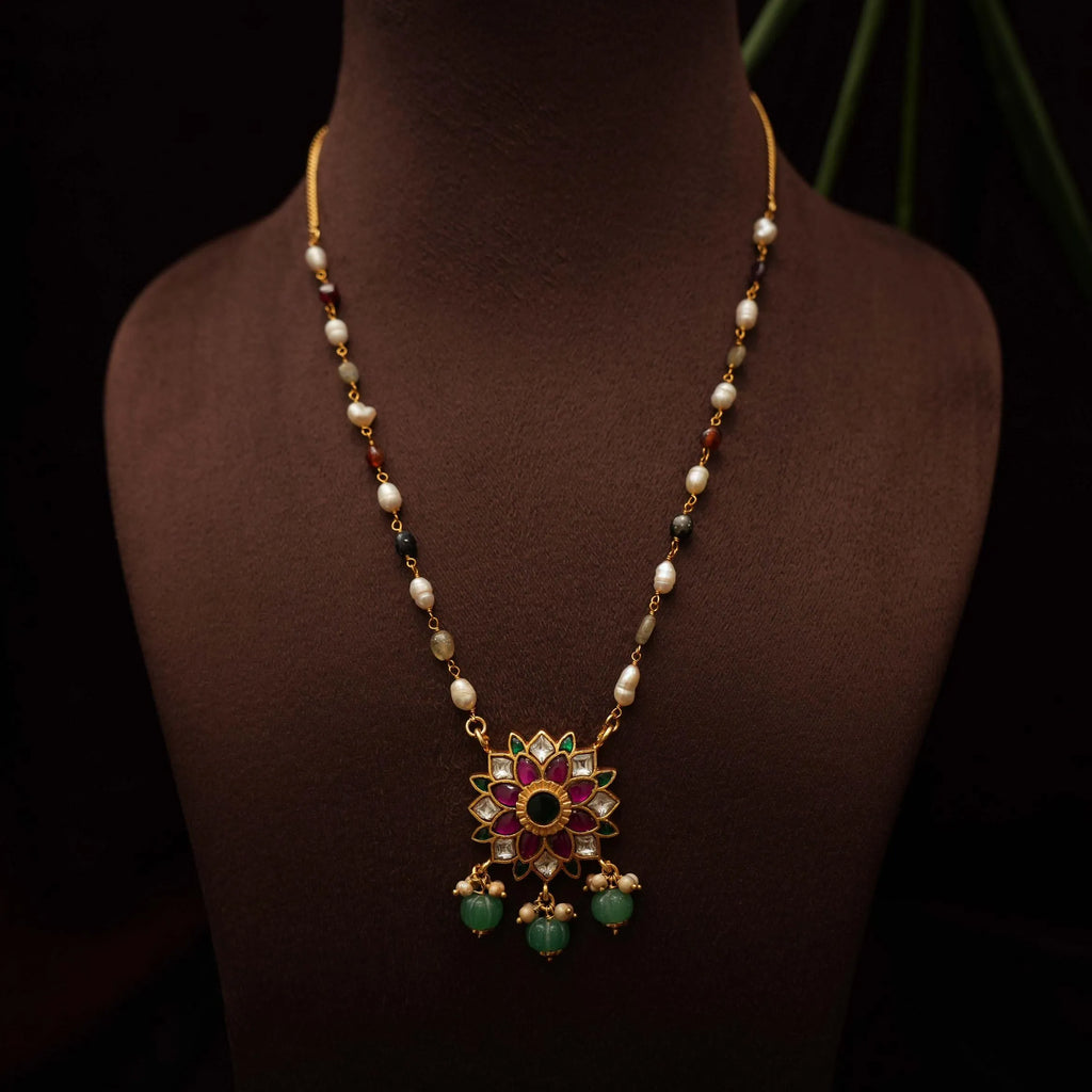 Jagat Silver Beaded Necklace