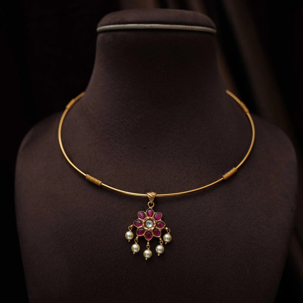 Nethra Silver Hasli Necklace - Deekshika