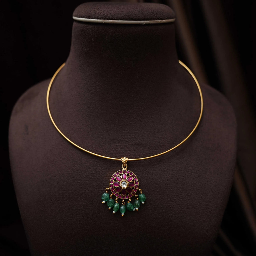 Nethra Silver Hasli Necklace - Priya