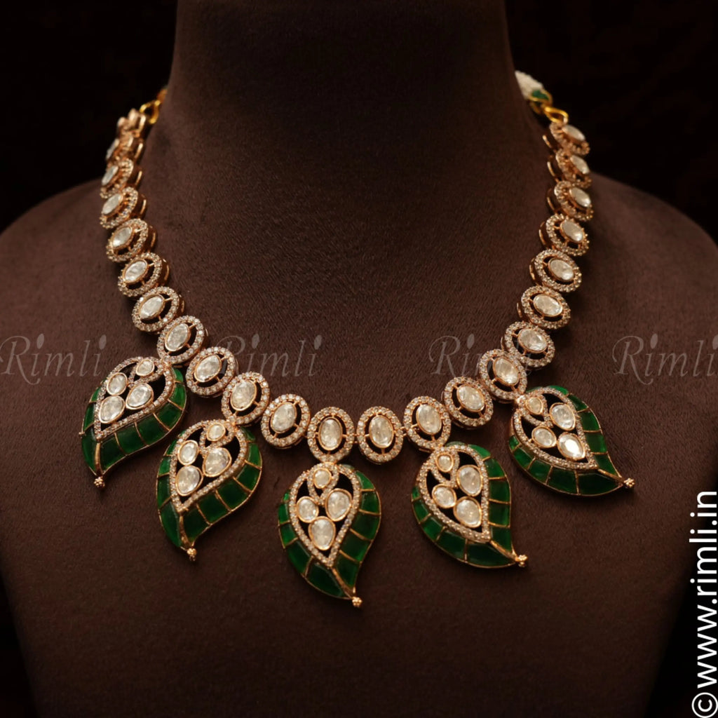 Rohika Mango Polki Necklace - Green